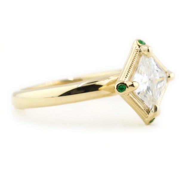 Kite Set Princess Cut Engagement Ring | Custom Engagement Rings