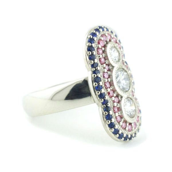 Pink and Blue Engagement Ring | Abby Sparks Jewelry
