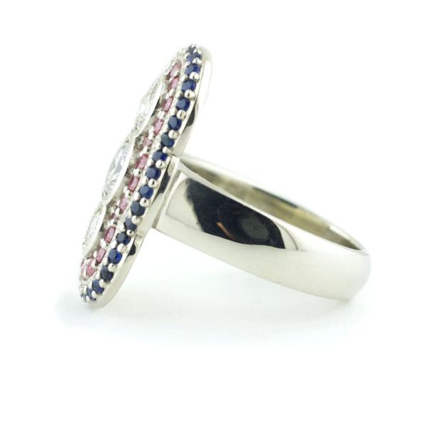 Pink and Blue Engagement Ring | Abby Sparks Jewelry