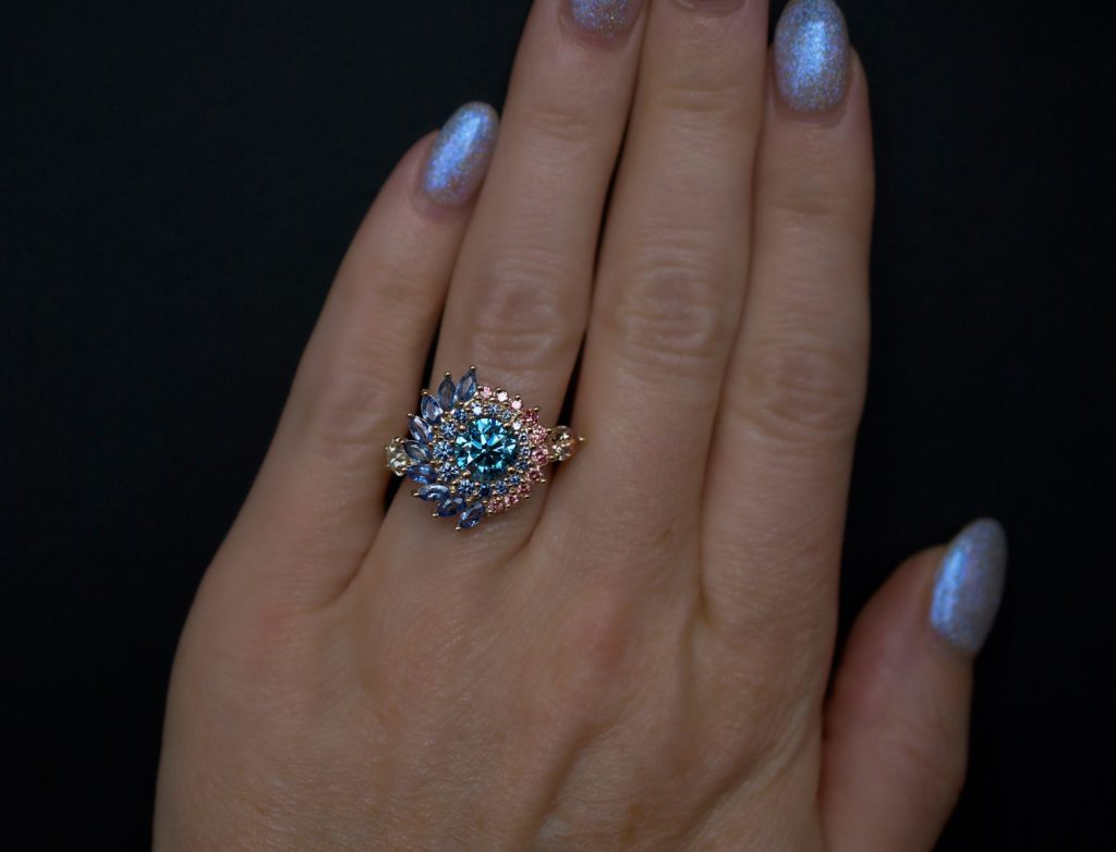 Double Halo Diamond Flare Ring | Custom Engagement Rings