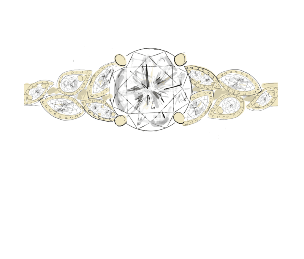 Ethical Diamond Leaf Ring | Custom Engagement Ring