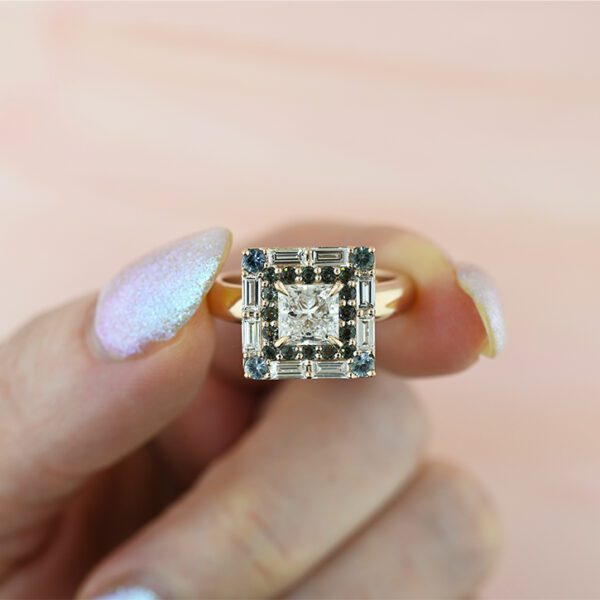 Geometric Diamond & Alexandrite Love Lore Ring | Abby Sparks Jewelry