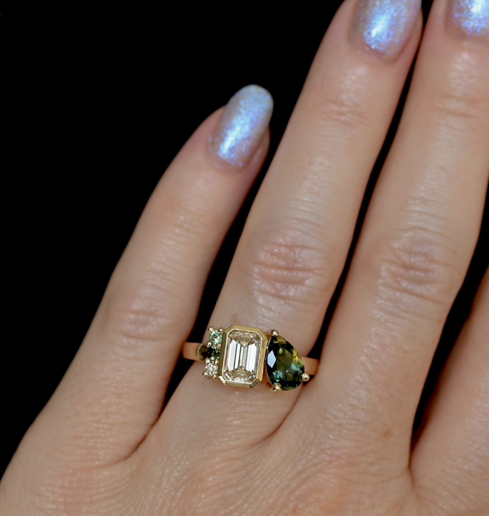 Toi et Moi Sapphire Diamond Ring | Custom Engagement Ring