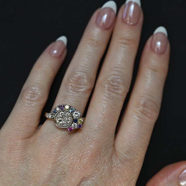 Spiral Cluster Repurposed Ring | Custom Engagement Ring