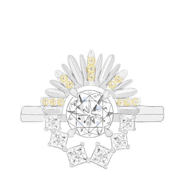 Repurposed Family Diamond Sunbeam Ring | Abby Sparks Jewelry